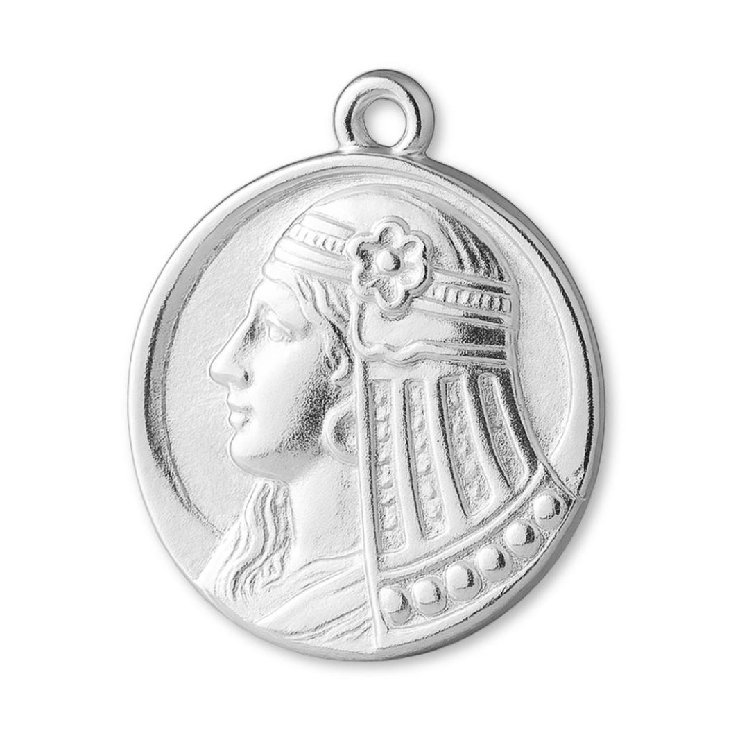 Solid 999 Pure Silver Moon Goddess Amulet Charm - Fantasy & Celestial ...