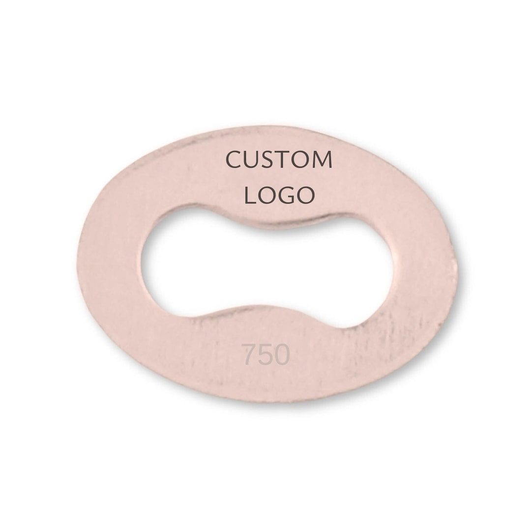 Custom Logo 18ct Rose Gold Hallmark Tag - Solid Rose Gold 750 Hallmark ...