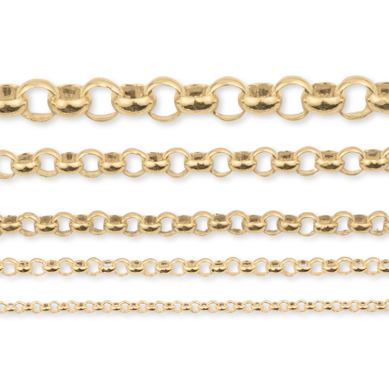 9k Solid Gold Belcher Chain Roll - 375 Yellow Gold Loose Chain Spool ...