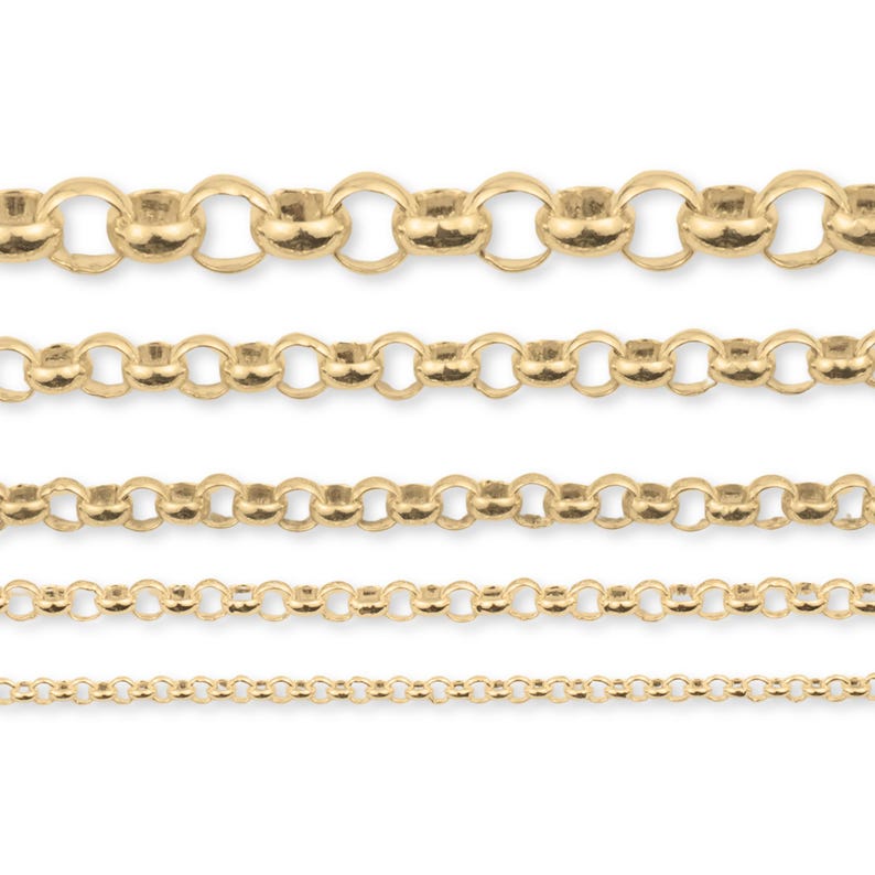 9k Solid Gold Belcher Chain Roll - 375 Yellow Gold Loose Chain Spool ...