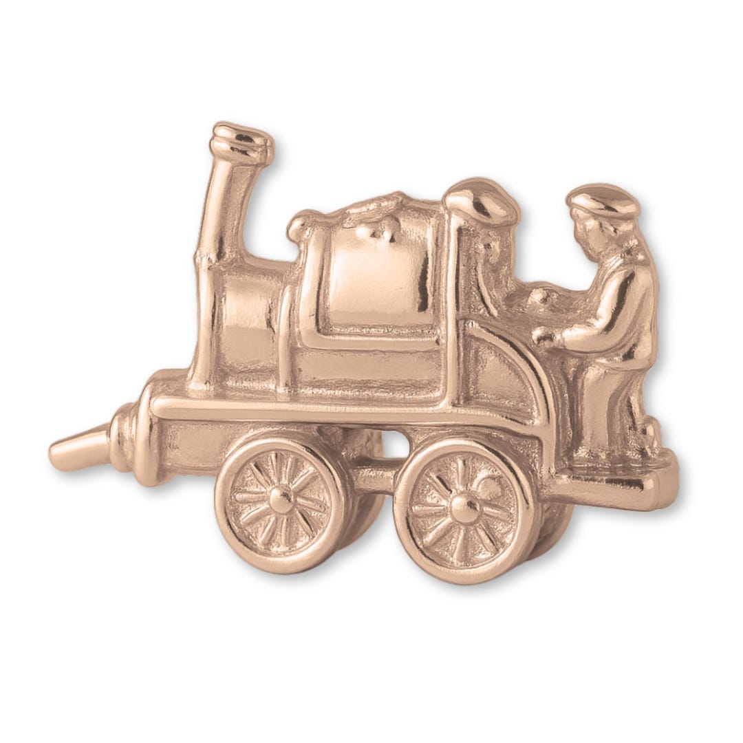 Solid 9ct Rose Gold Locomotive Train Driver Charm - Transport & Vehicle ...