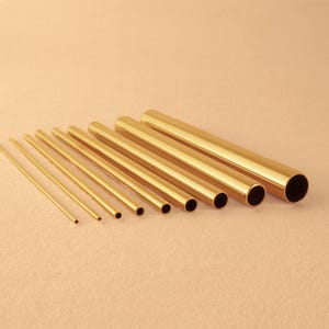 9k Solid Gold Round Tube - 375 Yellow Gold Tube, Real Gold Straight ...