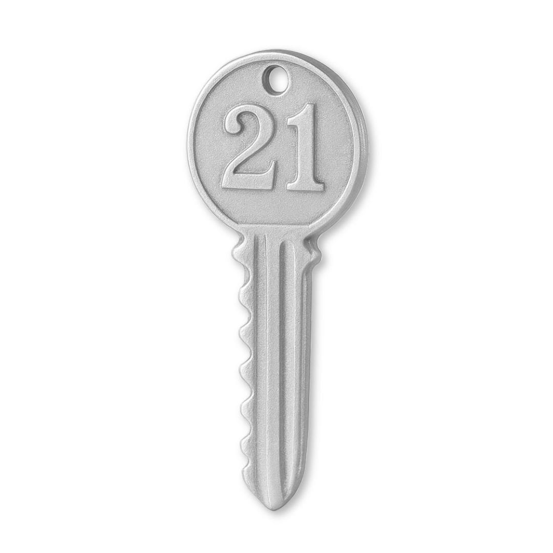 Solid 999 Pure Silver 21 House Key Charm - Celebration Charms - 999 ...