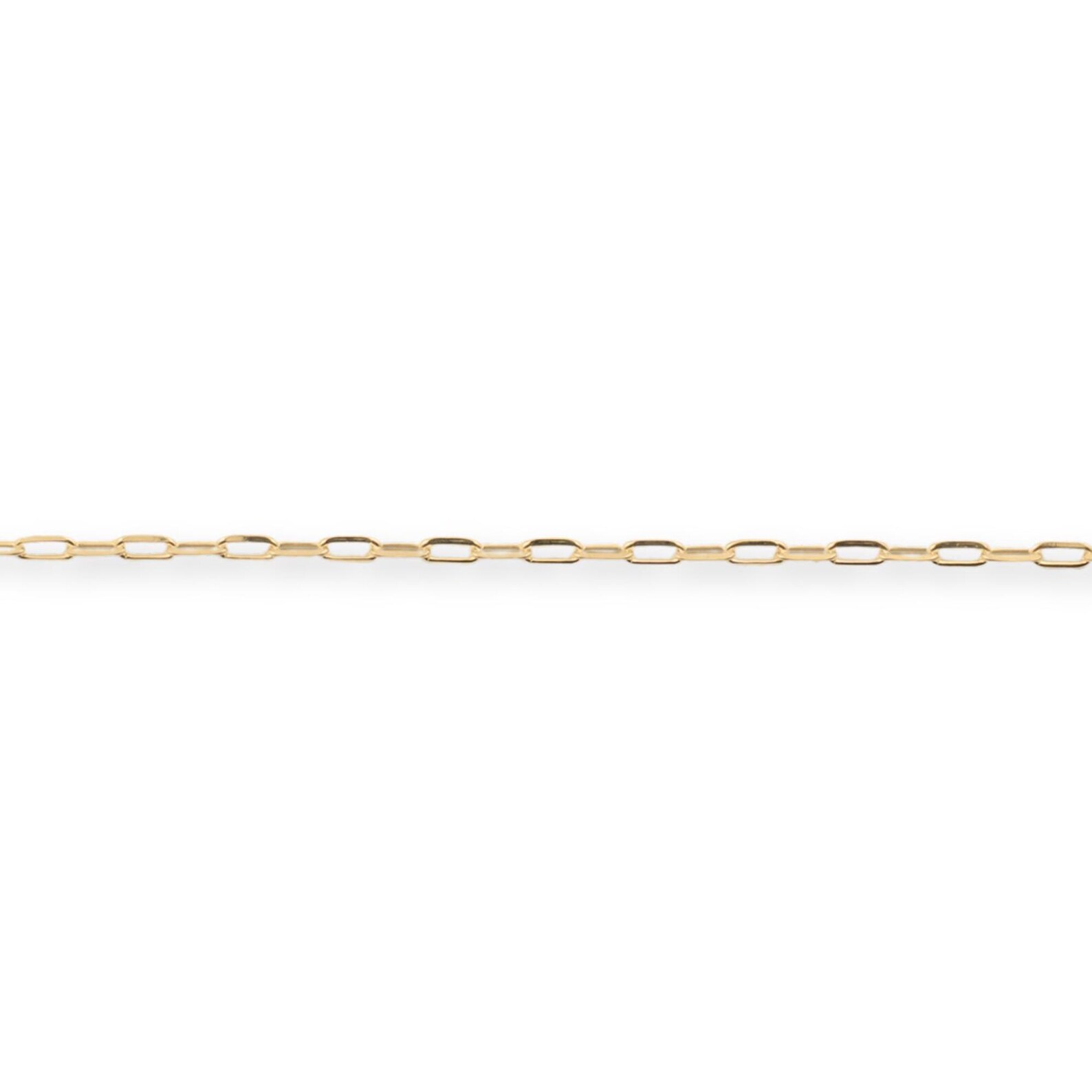9k Solid Gold Diamond Cut Paperclip Chain Necklace - Custom Length ...
