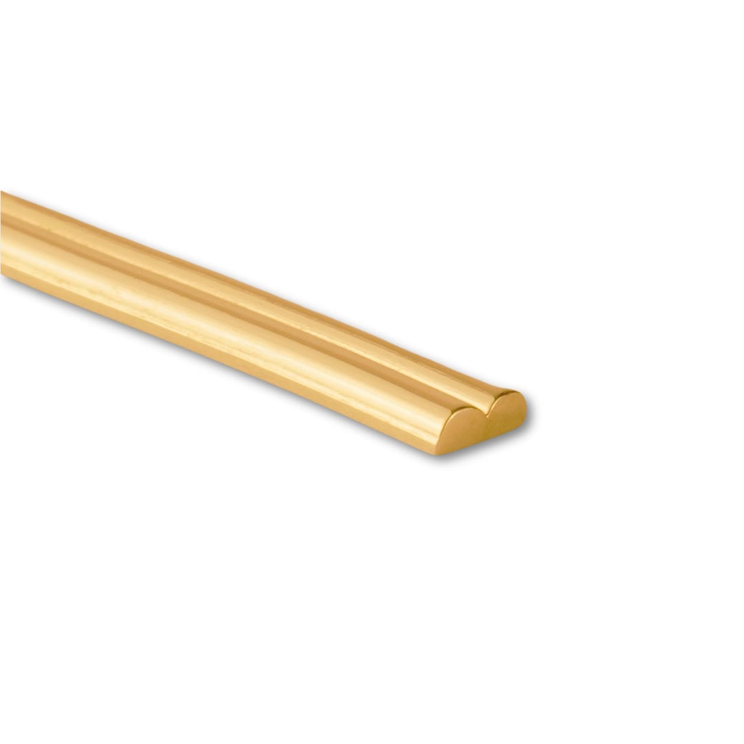18k Solid Gold Double Half Round Wire, 750 Yellow Gold Double Half ...