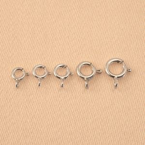 14K Solid White Gold Bolt Ring Clasp W/ Open Ring - Spring Trigger Claw ...