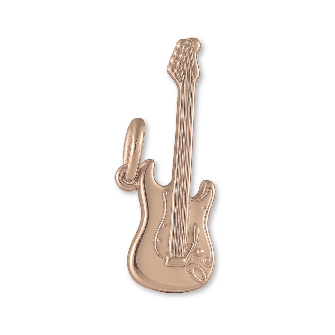 Solid 18ct Rose Gold Strat Electric Guitar Charm - Instrument Charms ...