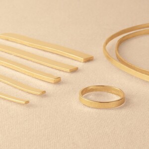 9k Solid Gold Rectangular Wire | 375 Yellow Gold Flat Wire | Bracelet Blank | Ring Blank | Cuff ...