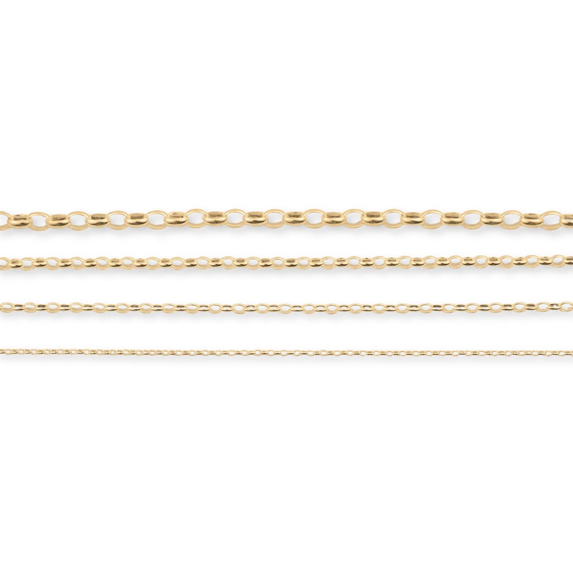 9k Solid Gold Oval Belcher Chain Roll - 375 Yellow Gold Loose Chain ...