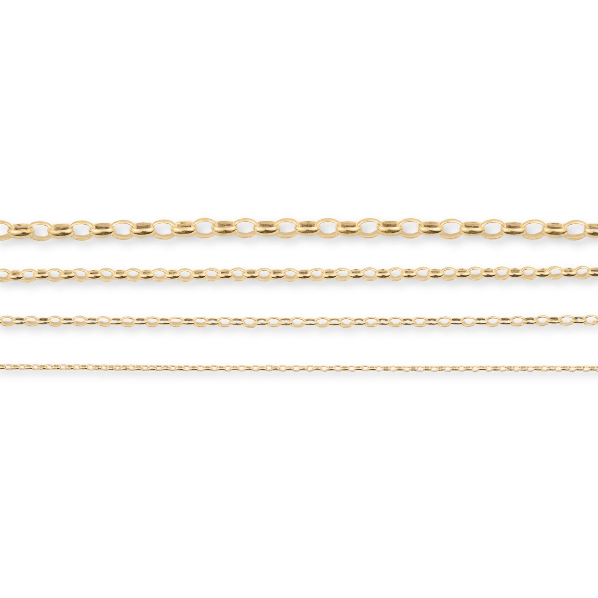 9k Solid Gold Oval Belcher Chain Roll - 375 Yellow Gold Loose Chain ...