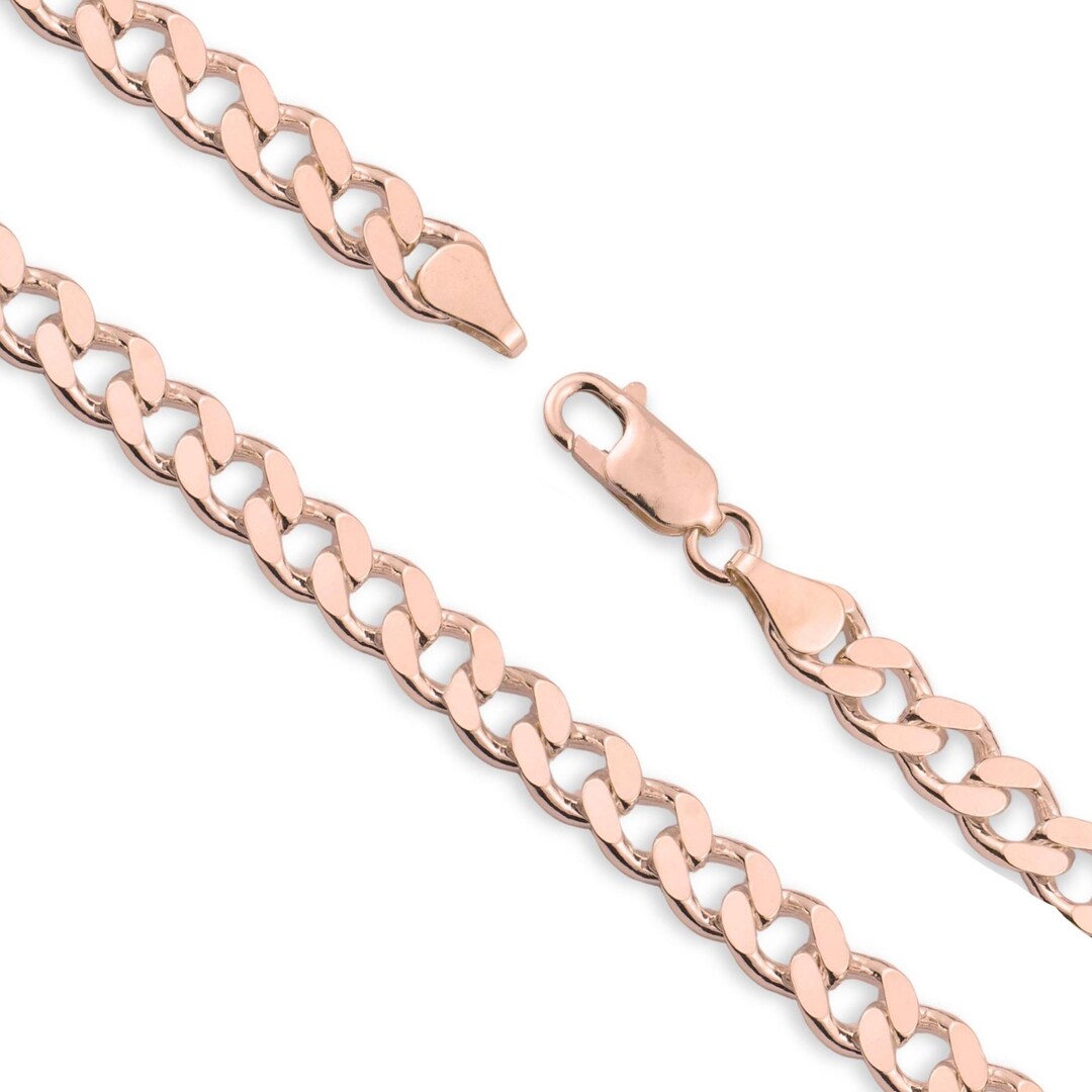 9k Solid Rose Gold Cuban Link Chain Necklace - Custom Length - Solid ...