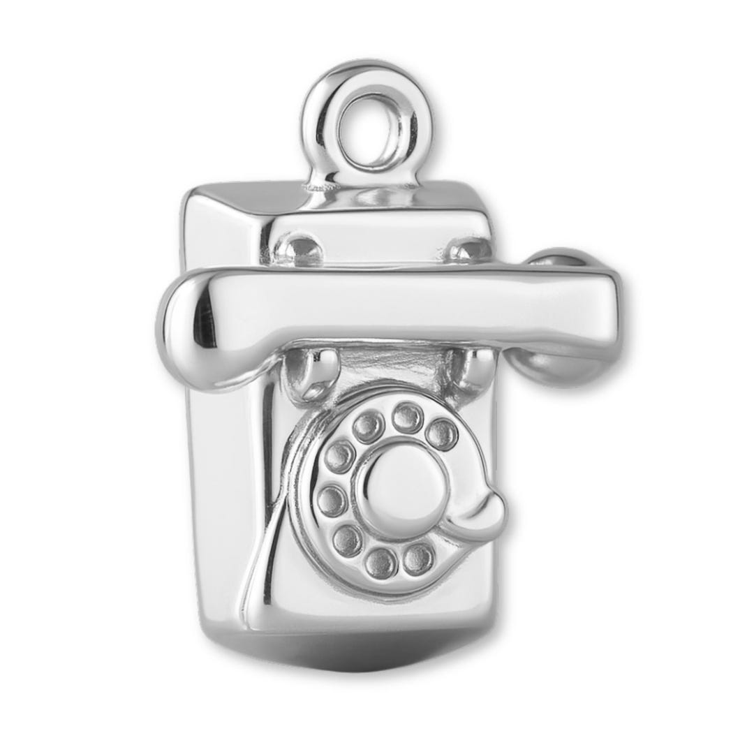 Solid 999 Pure Silver Rotary Telephone Charm - Vintage & Retro Charms ...