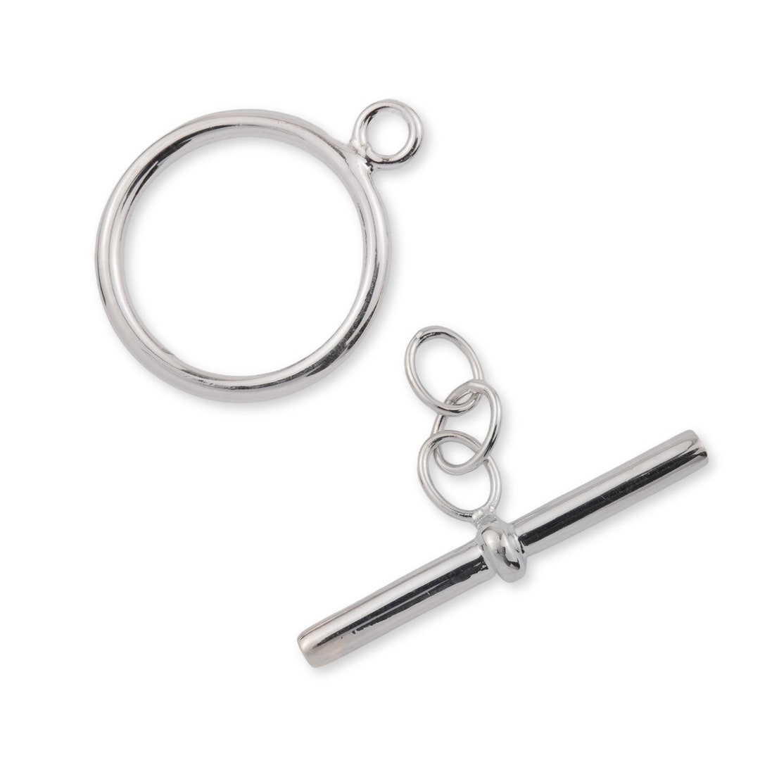 Sterling Silver Toggle Clasp - 925 Silver Round Bar & Toggle Clasp ...