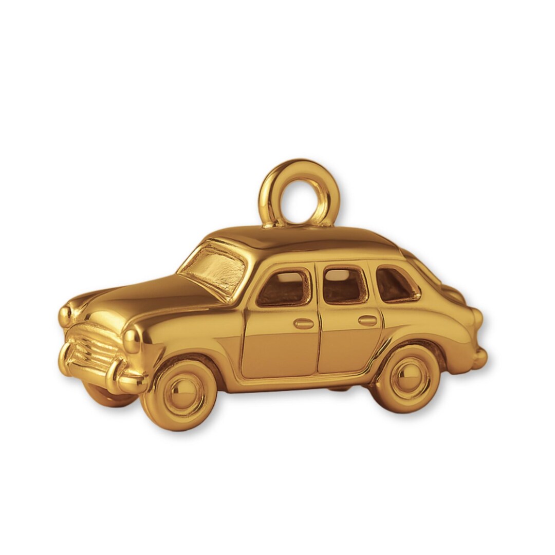 Solid 18ct Yellow Gold Retro Family Sedan Car Charm - Transport ...