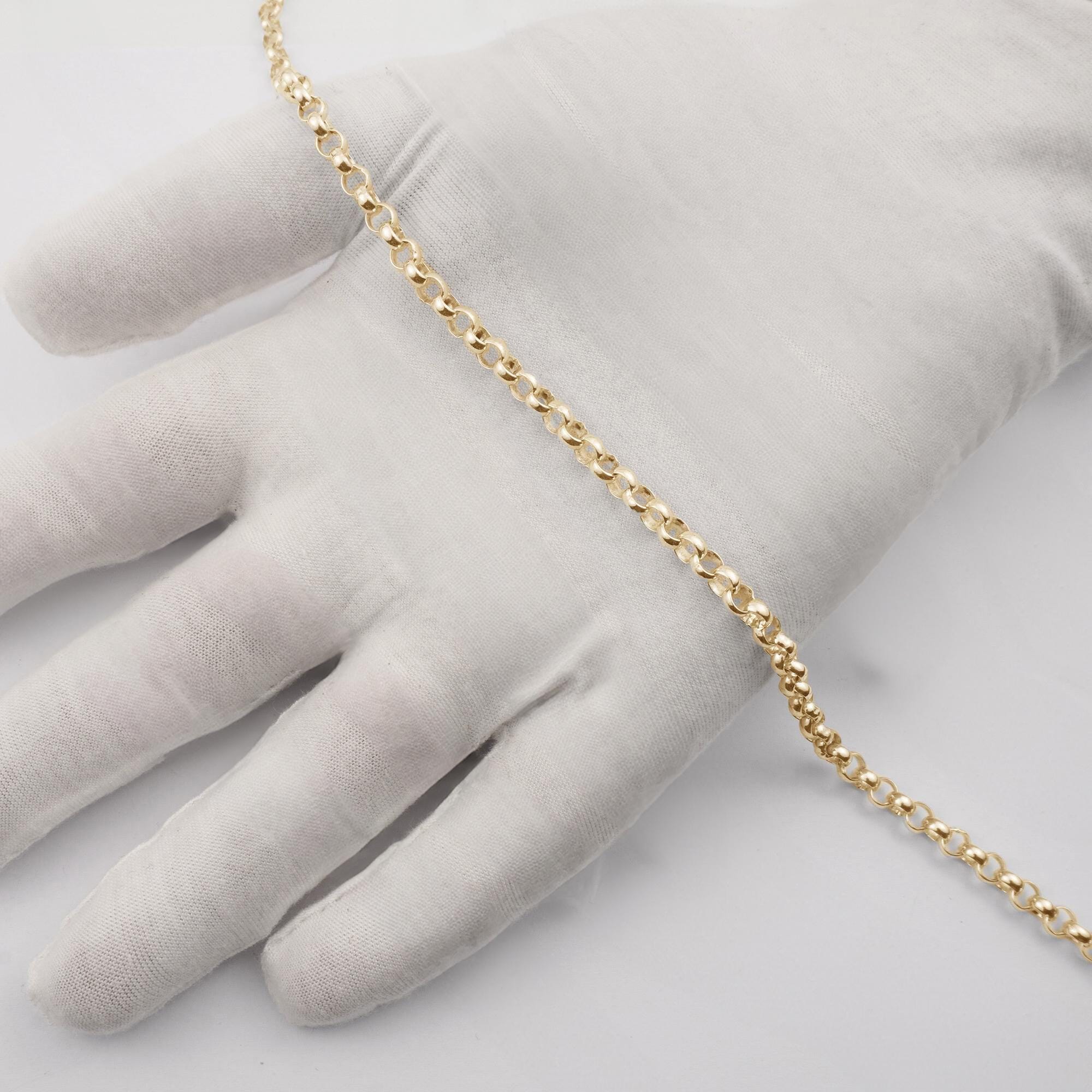 18k Solid Gold Belcher Chain Necklace - Custom Length - Solid 750 ...