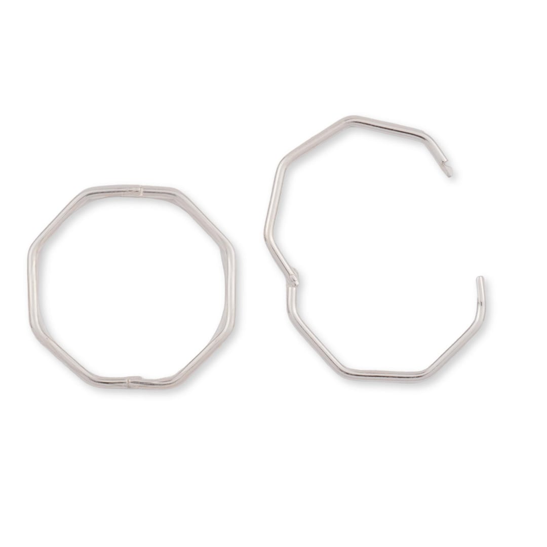 Sterling Silver Hinged Sleeper Clicker Hoops, Hypoallergenic 925 Silver ...