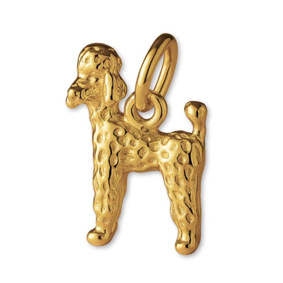Solid 9ct Yellow Gold Mini Poodle Dog Charm - Animal Charms - 9k / 375 ...