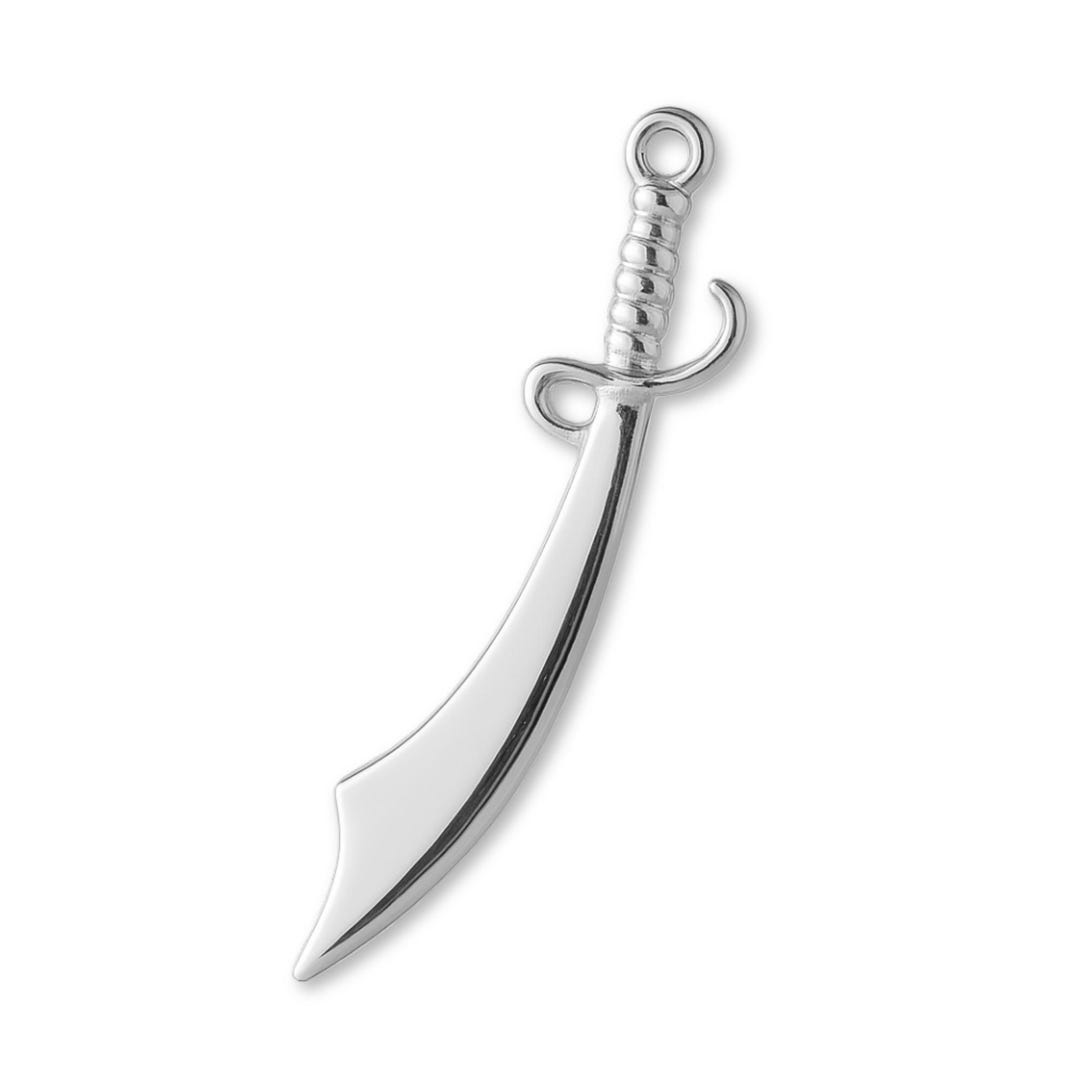 Solid 999 Pure Silver Arabian Scimitar Charm - Objects & Trinket Charms ...
