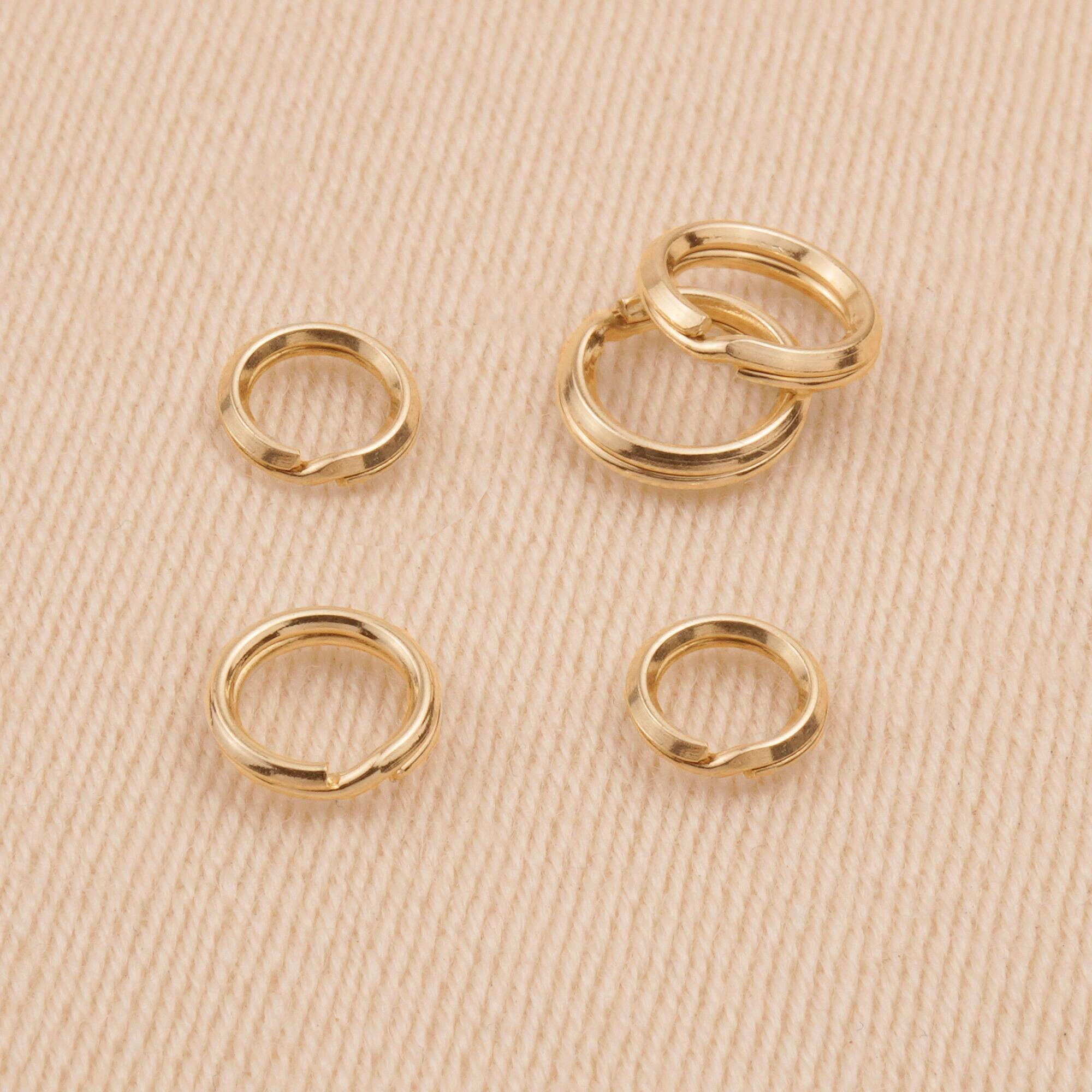 9k Solid Gold Split Rings - Double Jump Ring - 375 Yellow Gold Split ...