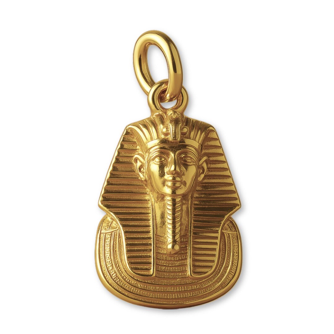 Solid 9ct Yellow Gold Tutankhamun Pharaoh Head Charm - Objects ...