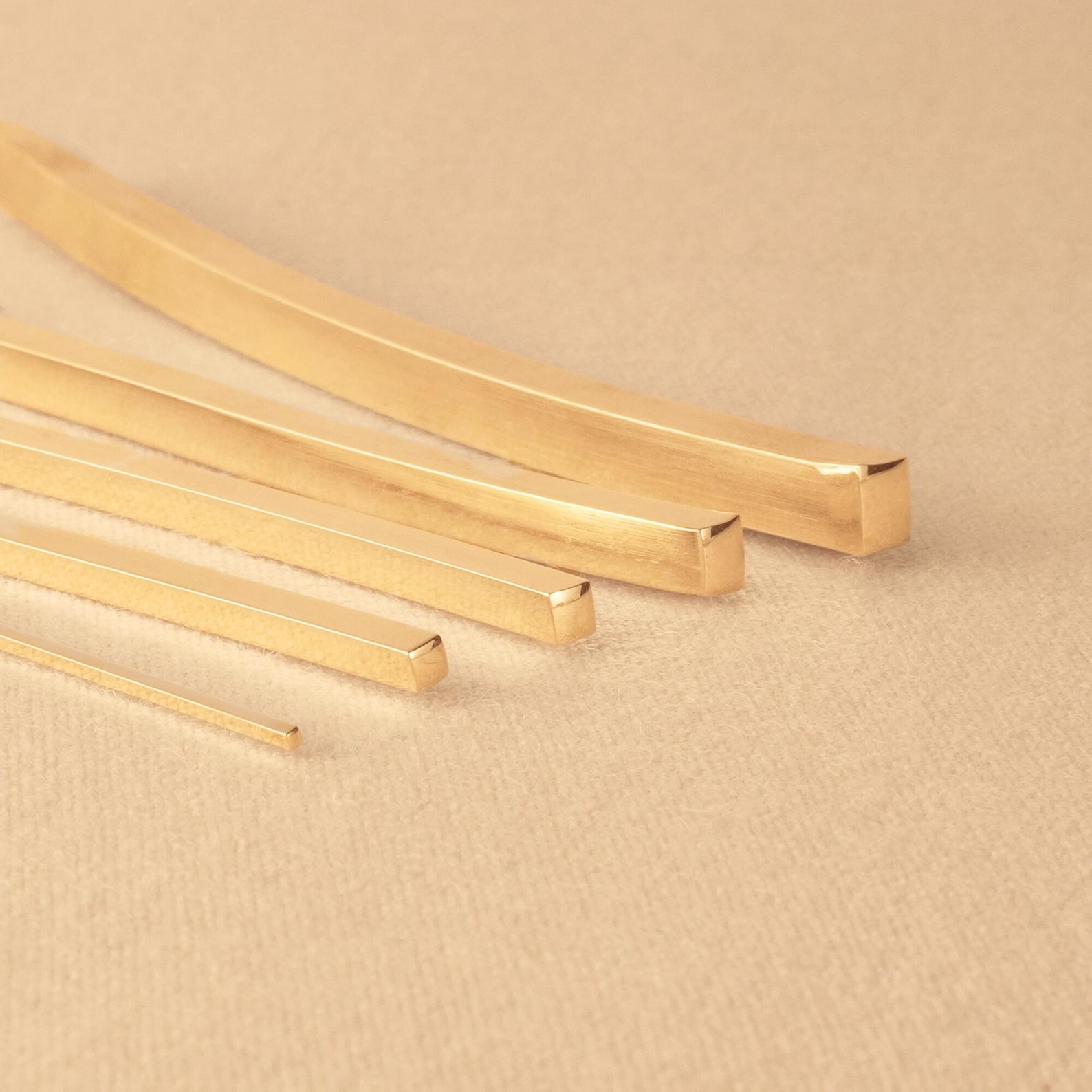 9k Solid Gold Square Wire, 375 Yellow Gold Half Hard Wire - 10cm ...