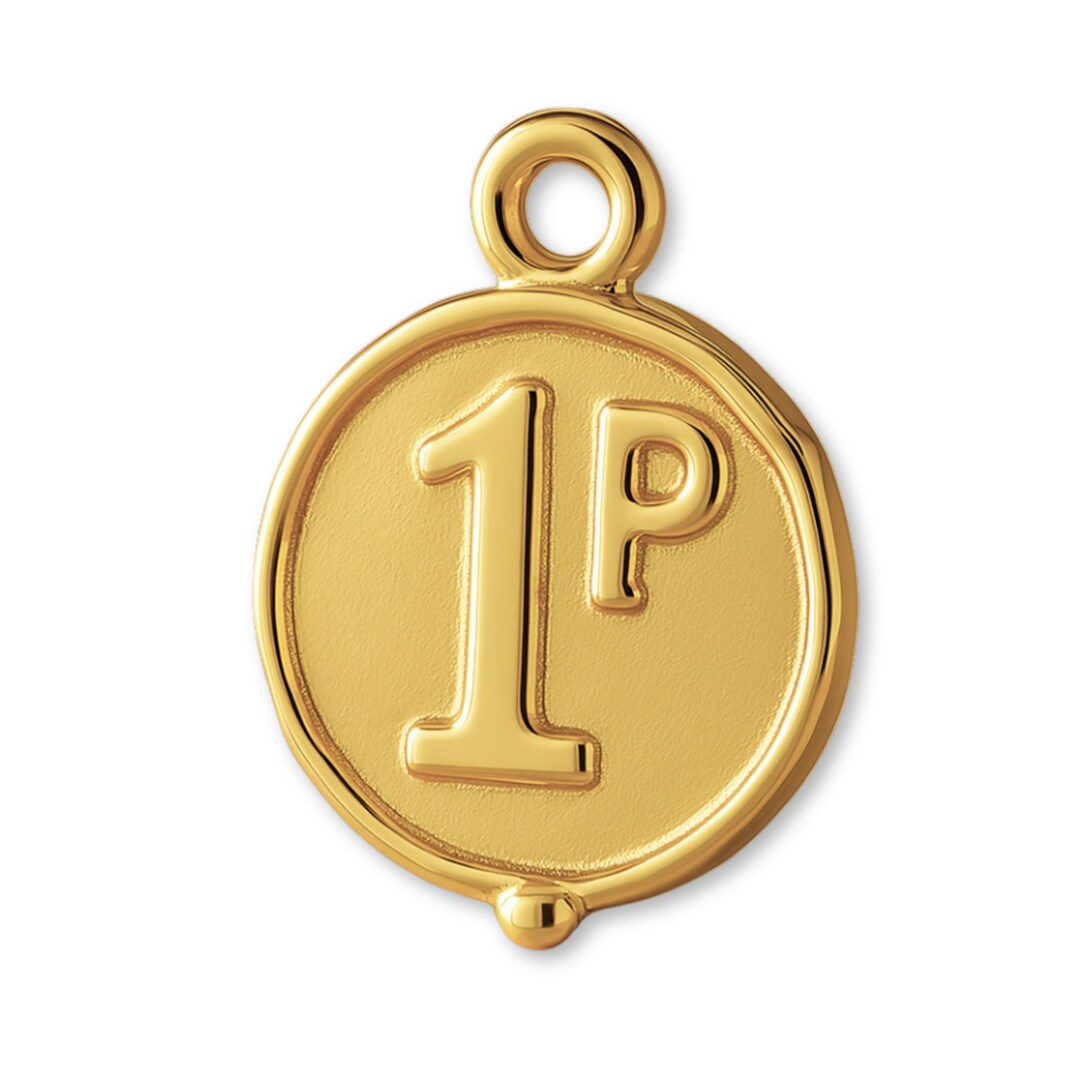 Solid 9ct Yellow Gold 1st Place Medal Charm - Celebration Charms - 9k ...