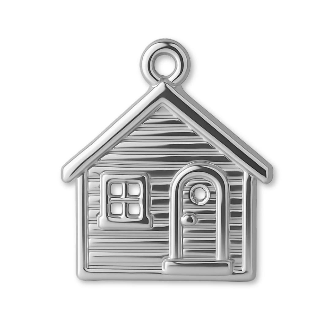 Solid 999 Pure Silver Log Cabin Cottage Charm - Objects & Trinket ...