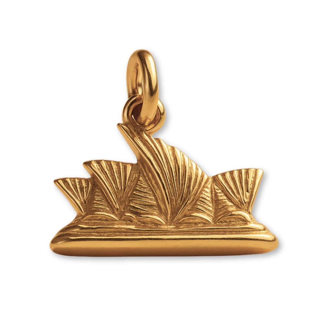 Solid 18ct Yellow Gold Minimalist Sydney Opera House Charm - Travel ...