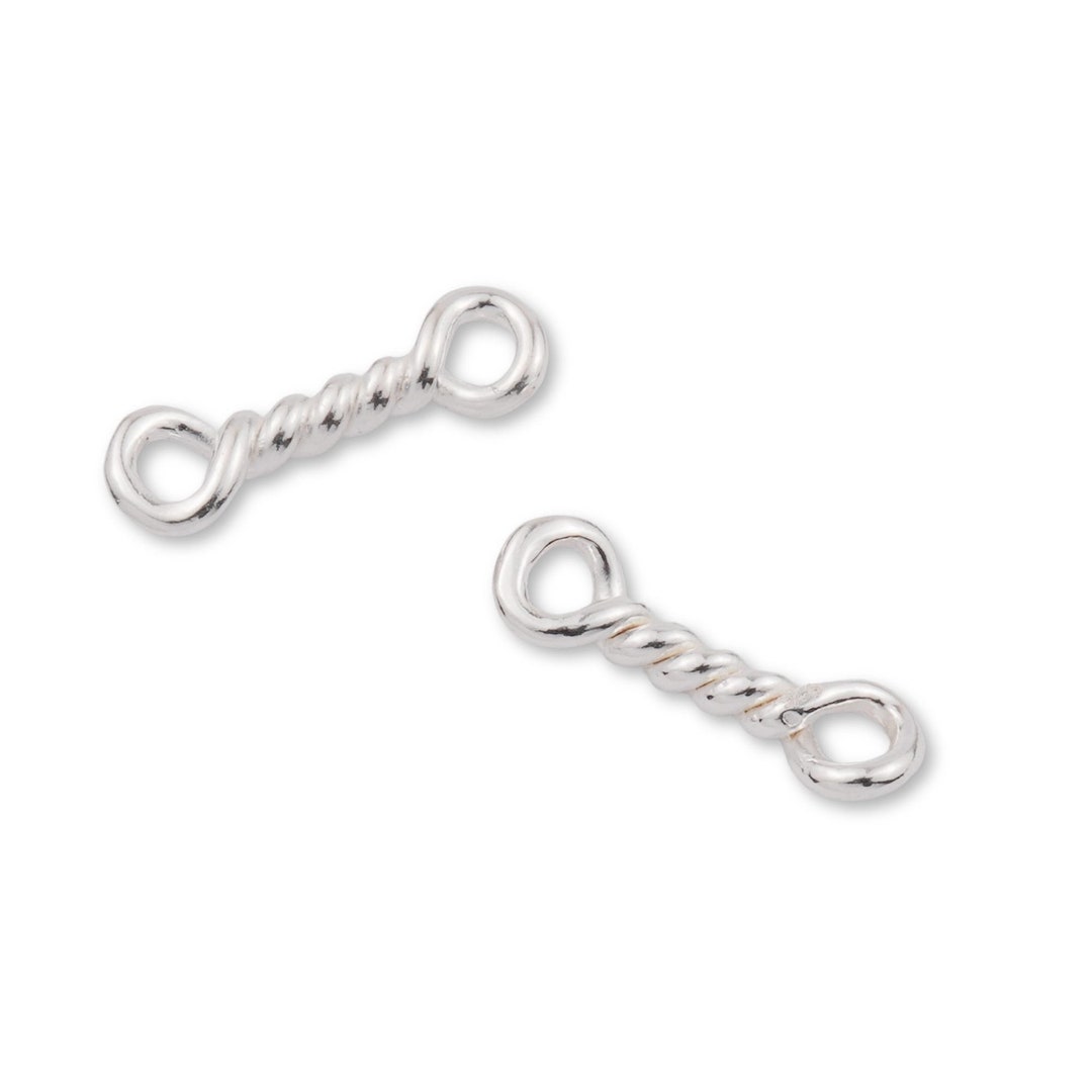 Sterling Silver Twisted Loop Link Connector - Pre Made Necklace ...