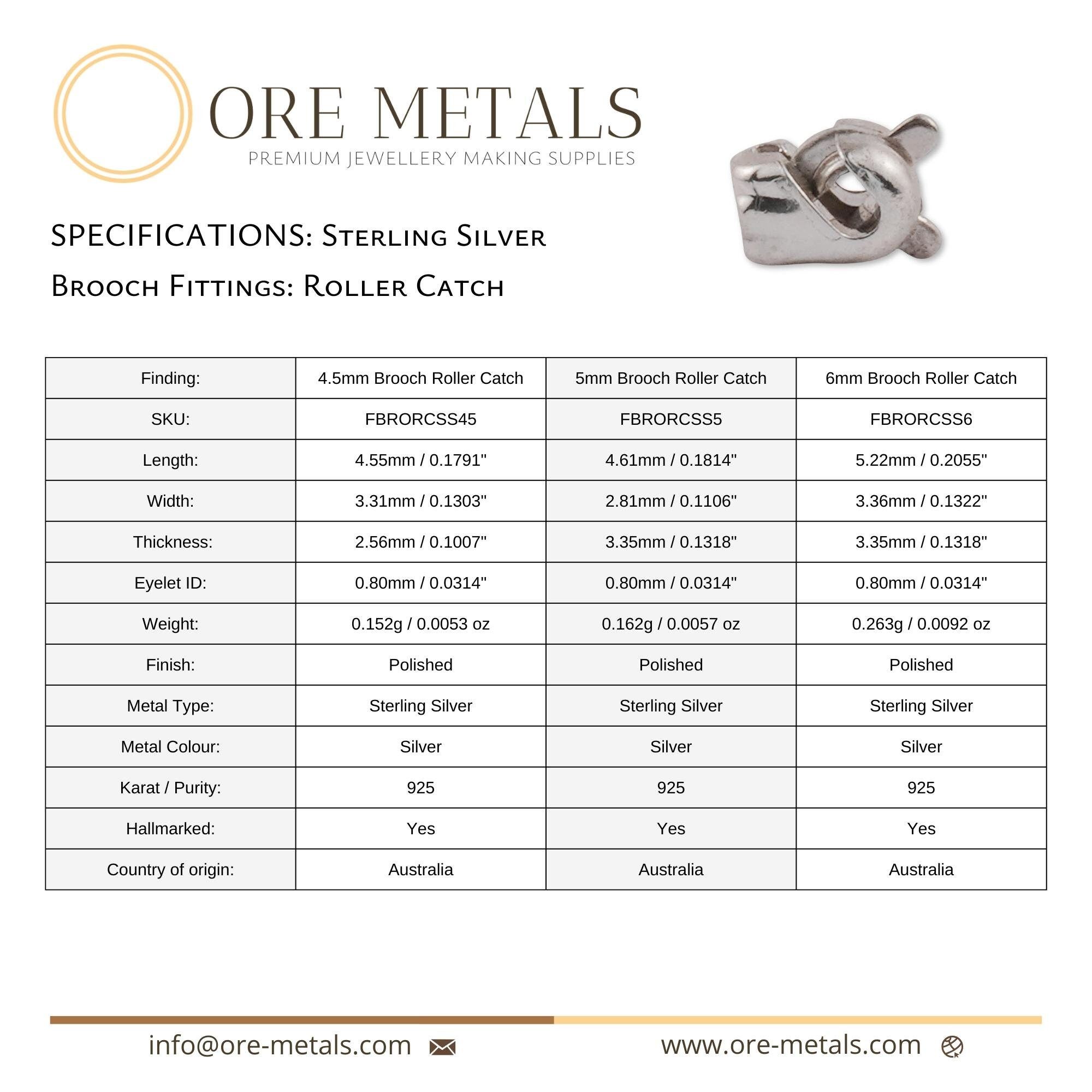 Sterling Silver Brooch Catch - Brooch Catch With Latch for Brooch Pin ...