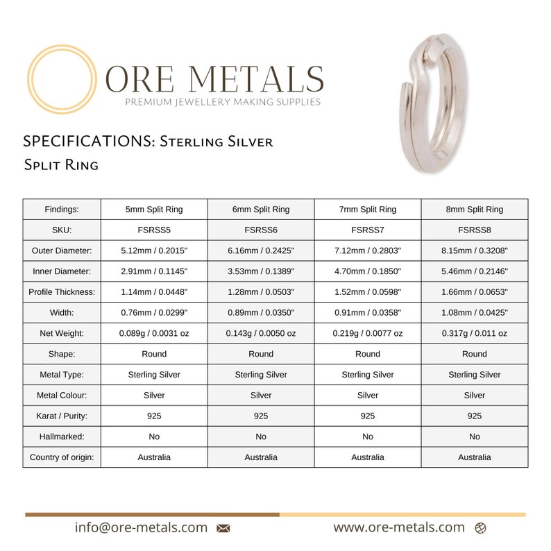 Sterling Silver Split Rings - Silver Double Jump Ring - 925 Silver ...