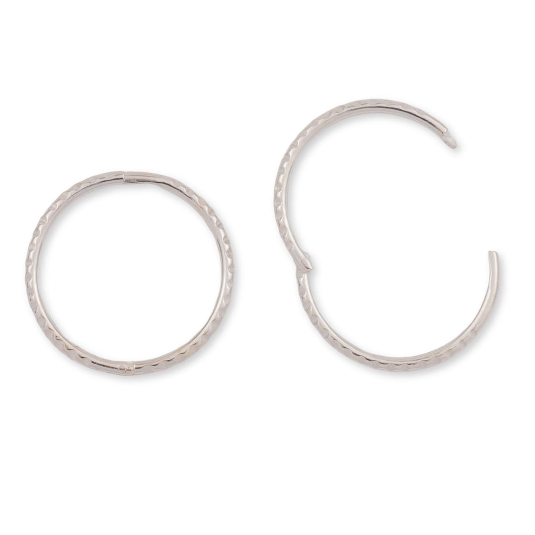 Sterling Silver Hinged Sleeper Clicker Hoops, Hypoallergenic 925 Silver ...