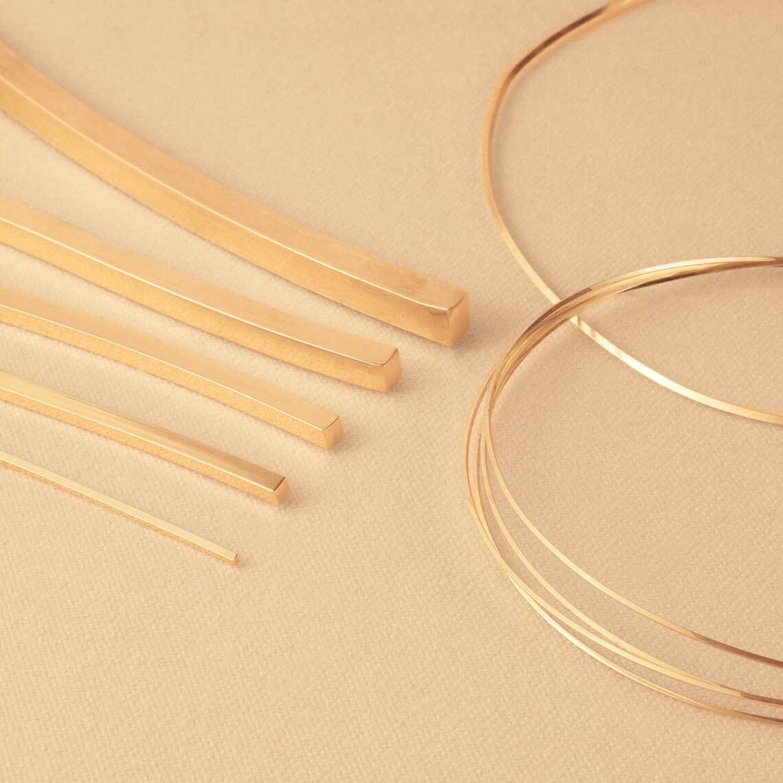 14k Solid Gold Square Wire - 585 Yellow Gold Half Hard Wire, Genuine ...