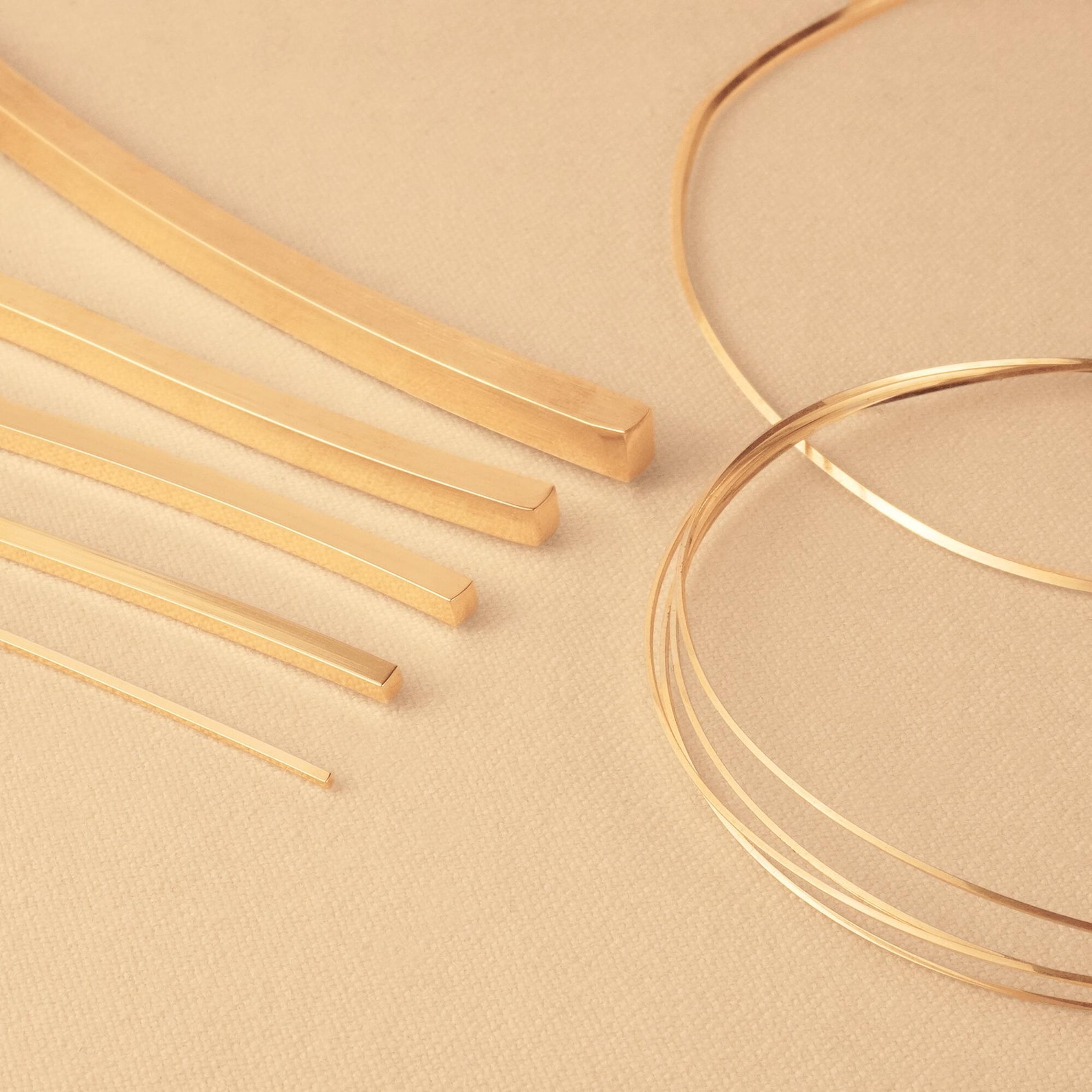 14k Solid Gold Square Wire - 585 Yellow Gold Half Hard Wire, Genuine ...