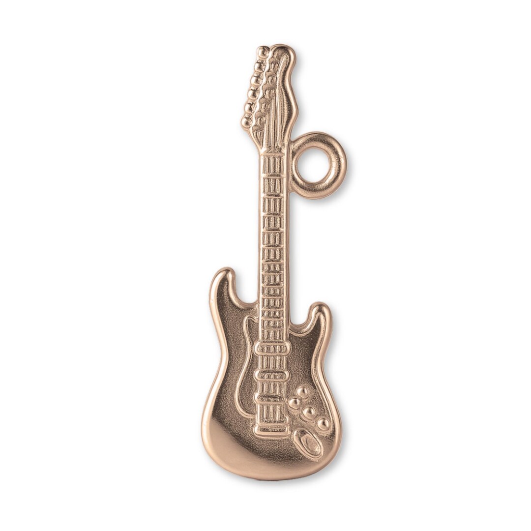 Solid 18ct Rose Gold Tele Electric Guitar Charm - Instrument Charms ...