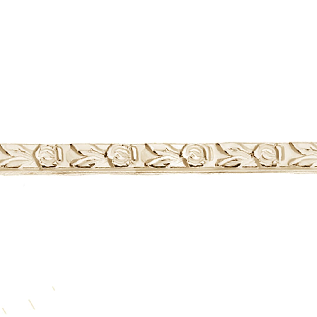 Solid Gold Pattern Strip, 9ct / 18ct Gold Embossed Strip in Yellow ...
