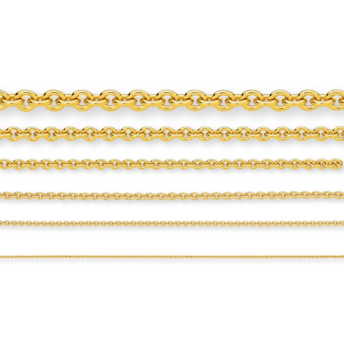 9k Solid Gold Cable Chain Roll - 375 Yellow Gold Loose Chain Spool Bulk ...