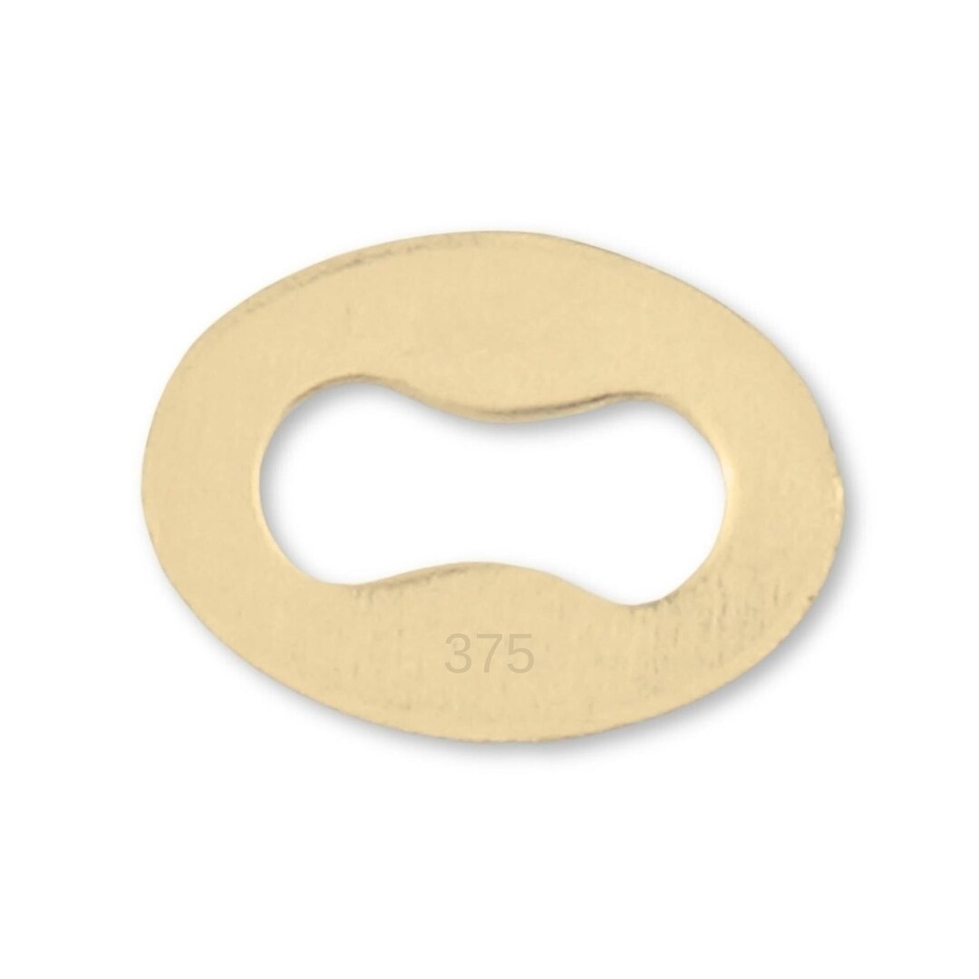 Solid 9ct Gold Hallmark Tag - Oval Connecter 375 Hallmark Tag - 9k Gold ...