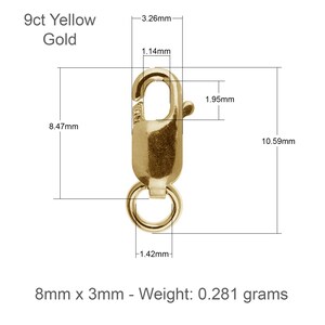 9K Solid Yellow Gold Parrot Clasp Trigger Claw Locking Clasp for ...