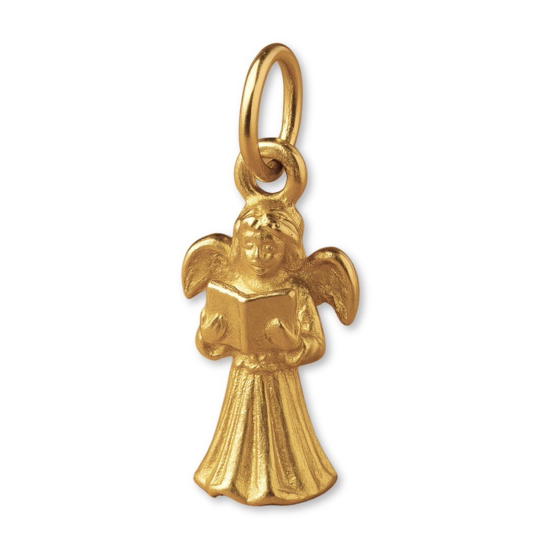 Solid 18ct Yellow Gold Christmas Carol Angel Charm - Christmas Charms ...
