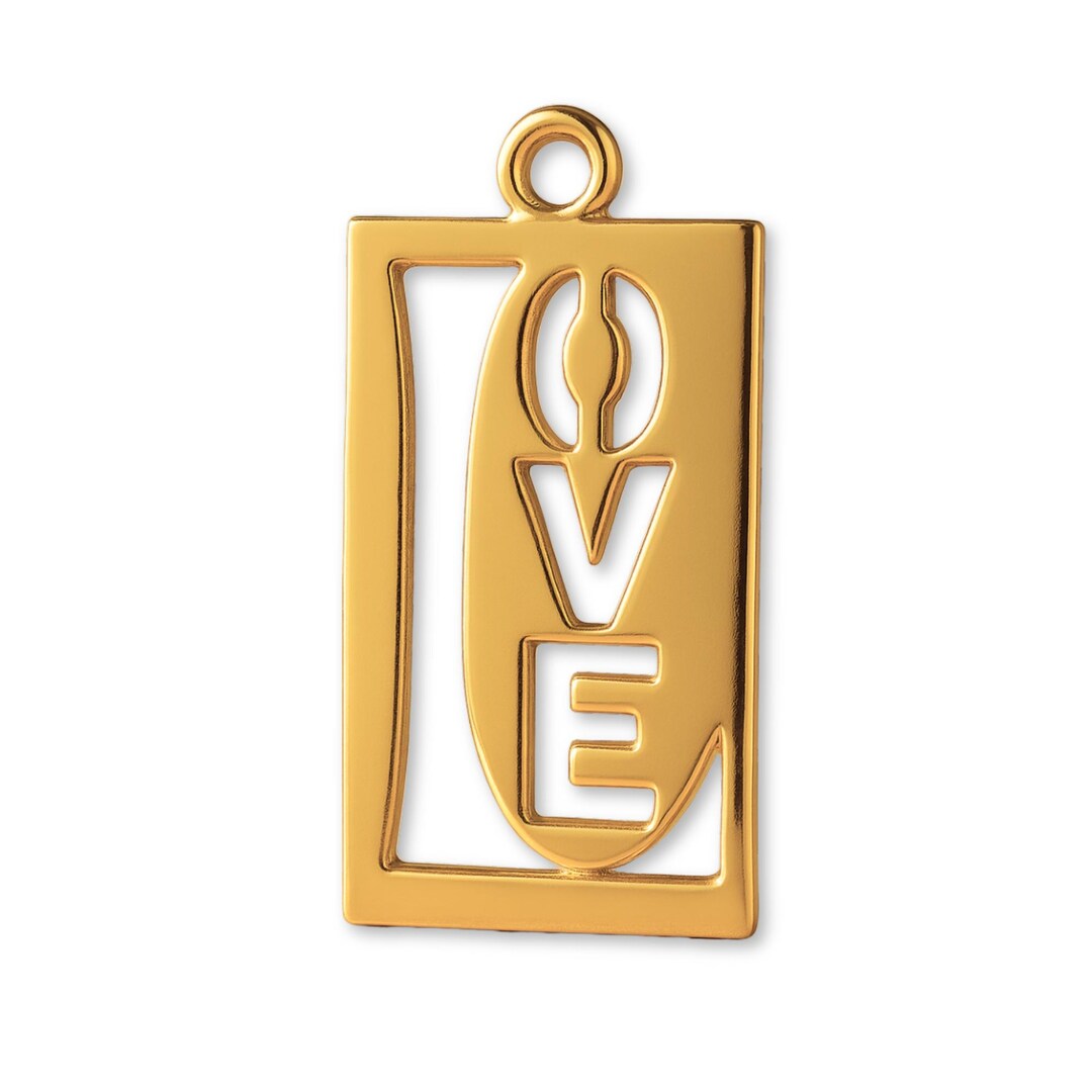 Solid 24ct Pure Gold Inverted Love Charm - Love Charms - 9999 24k Fine ...