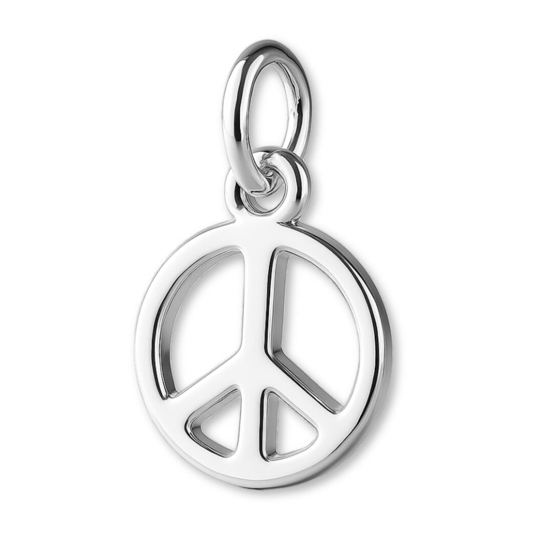 Solid 999 Pure Silver Mini Peace Symbol Charm - Friendship Charms ...