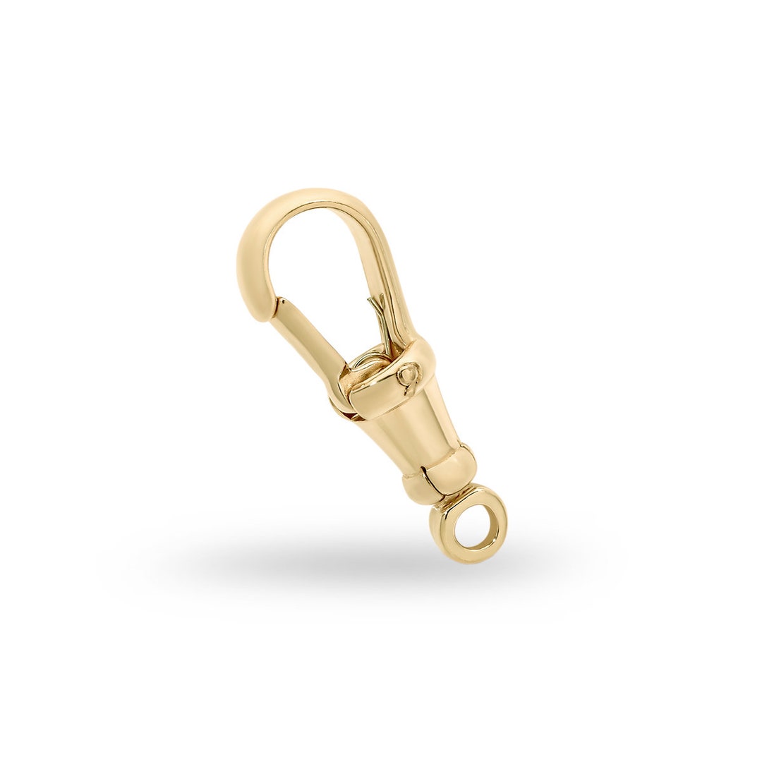 18k Solid Yellow Gold Swivel Push Lock Clasp Solid Gold - Etsy