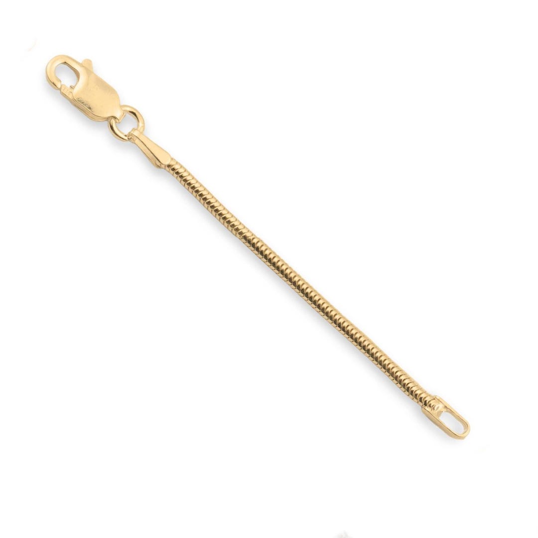 9k Solid Gold Snake Chain Extender - Custom Length Extension Chain for ...
