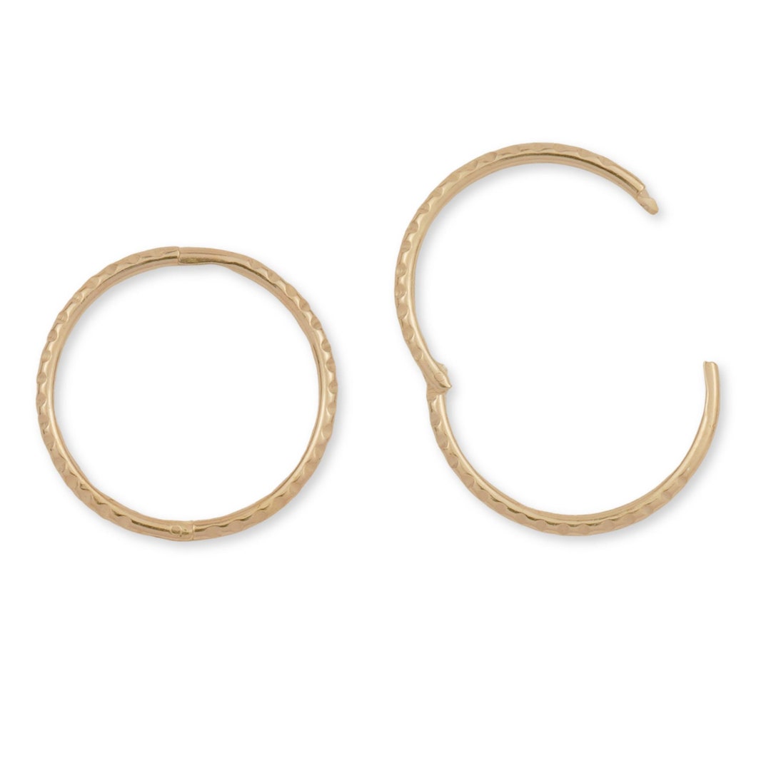 9ct Solid Gold Hinged Sleeper Clicker Hoops, Hypoallergenic 375 Yellow ...