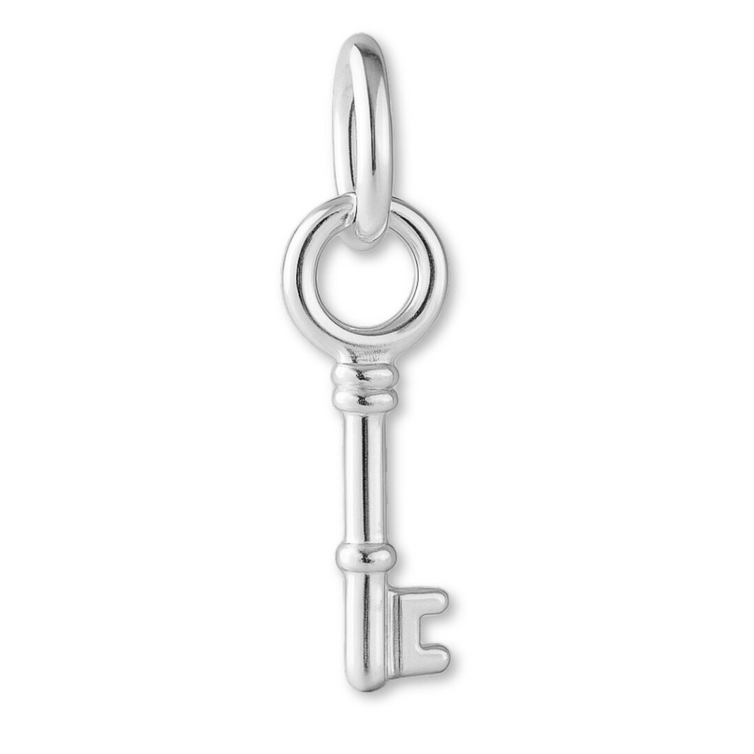 Solid 999 Pure Silver Classic Vintage Key Charm - Silver Necklace ...