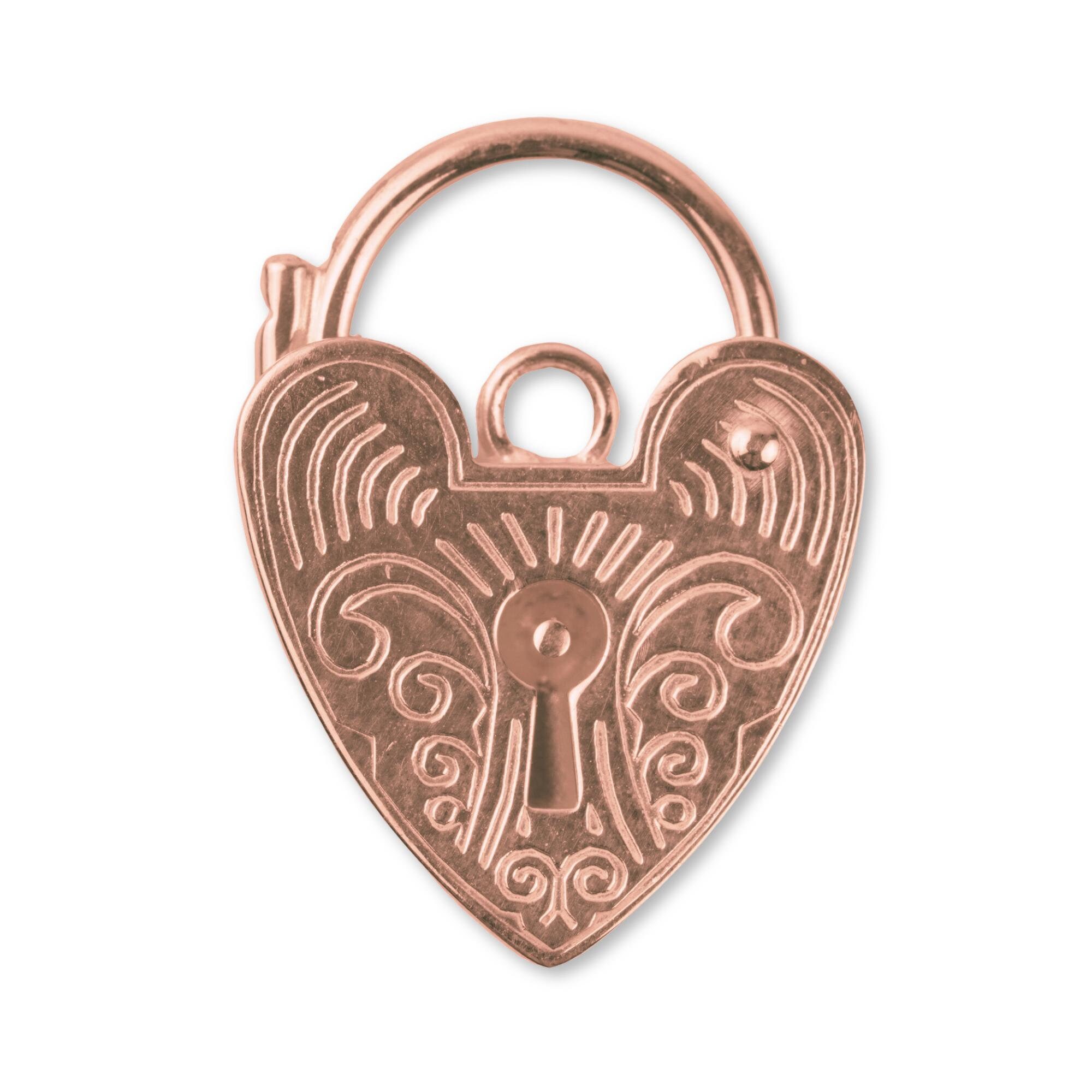 9k Solid Rose Gold Heart Padlock Clasp Traditional Charm Necklace Lock Clasp Heart Pendant Clasp Small Gold Heart Tiny Heart Charm Etsy