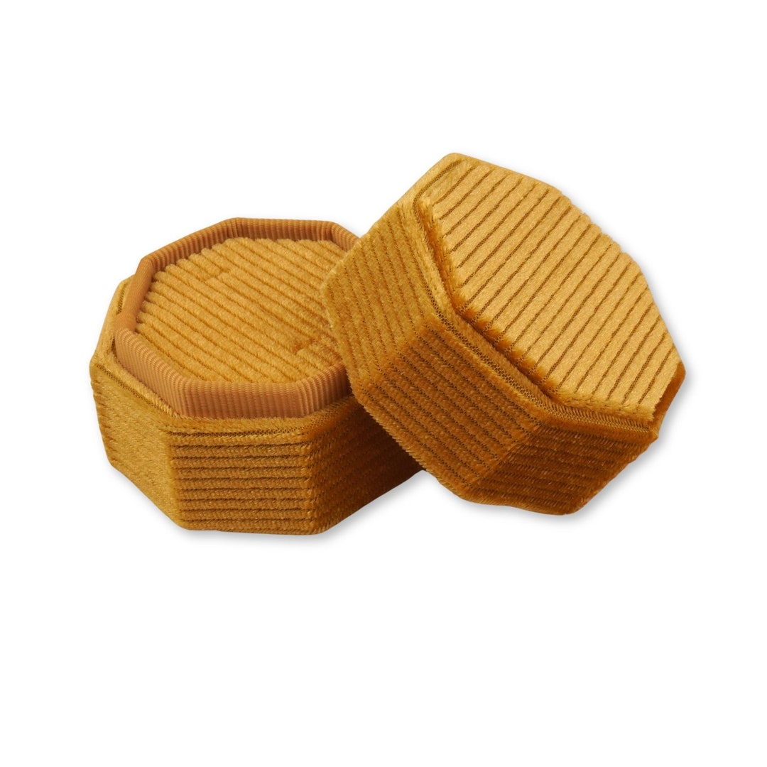 Octagon Ring Box - Golden Honey | Fine Jewellery Boxes | Luxury Velvet ...