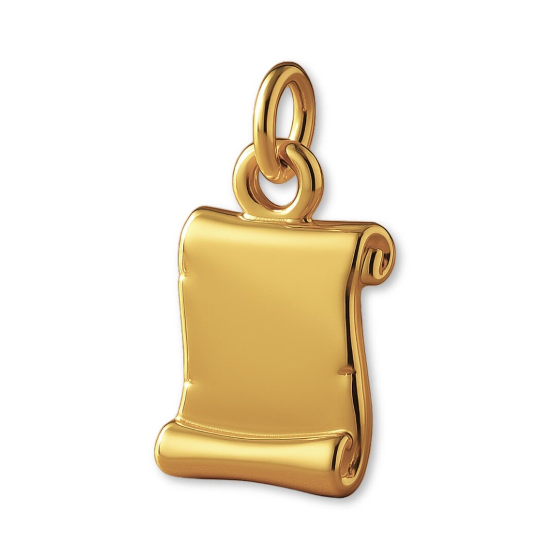 Solid 9ct Yellow Gold Parchment Scroll Charm - Vintage & Retro Charms ...
