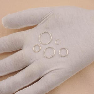 Sterling Silver Hinged Sleeper Clicker Hoops - Hypoallergenic Silver ...